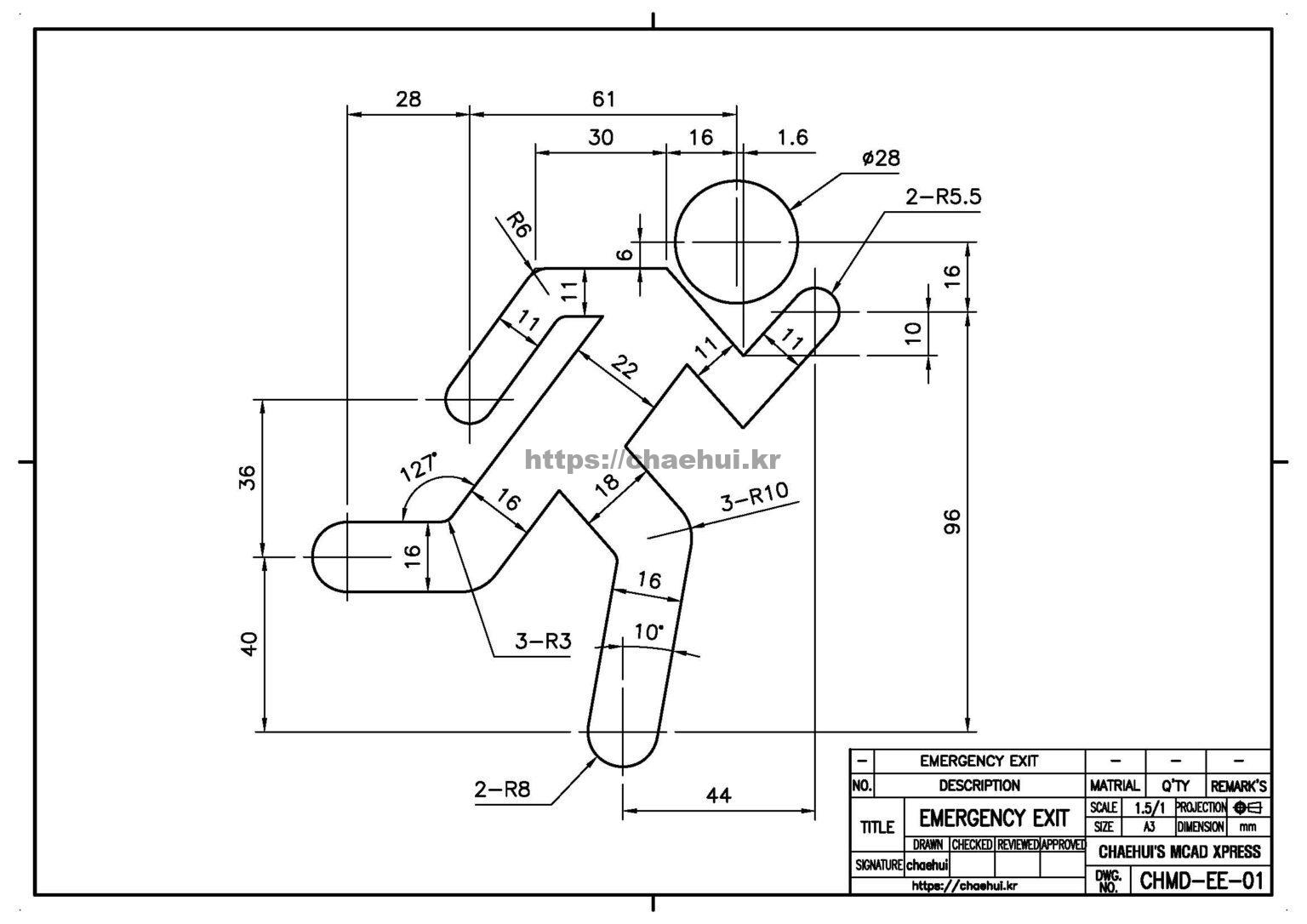 도면작도 실습도면-비상구 - ChaeHui - 채희