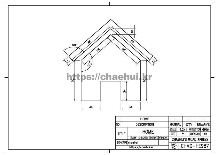 도면작도 실습도면 - HOME(홈) - ChaeHui - 채희