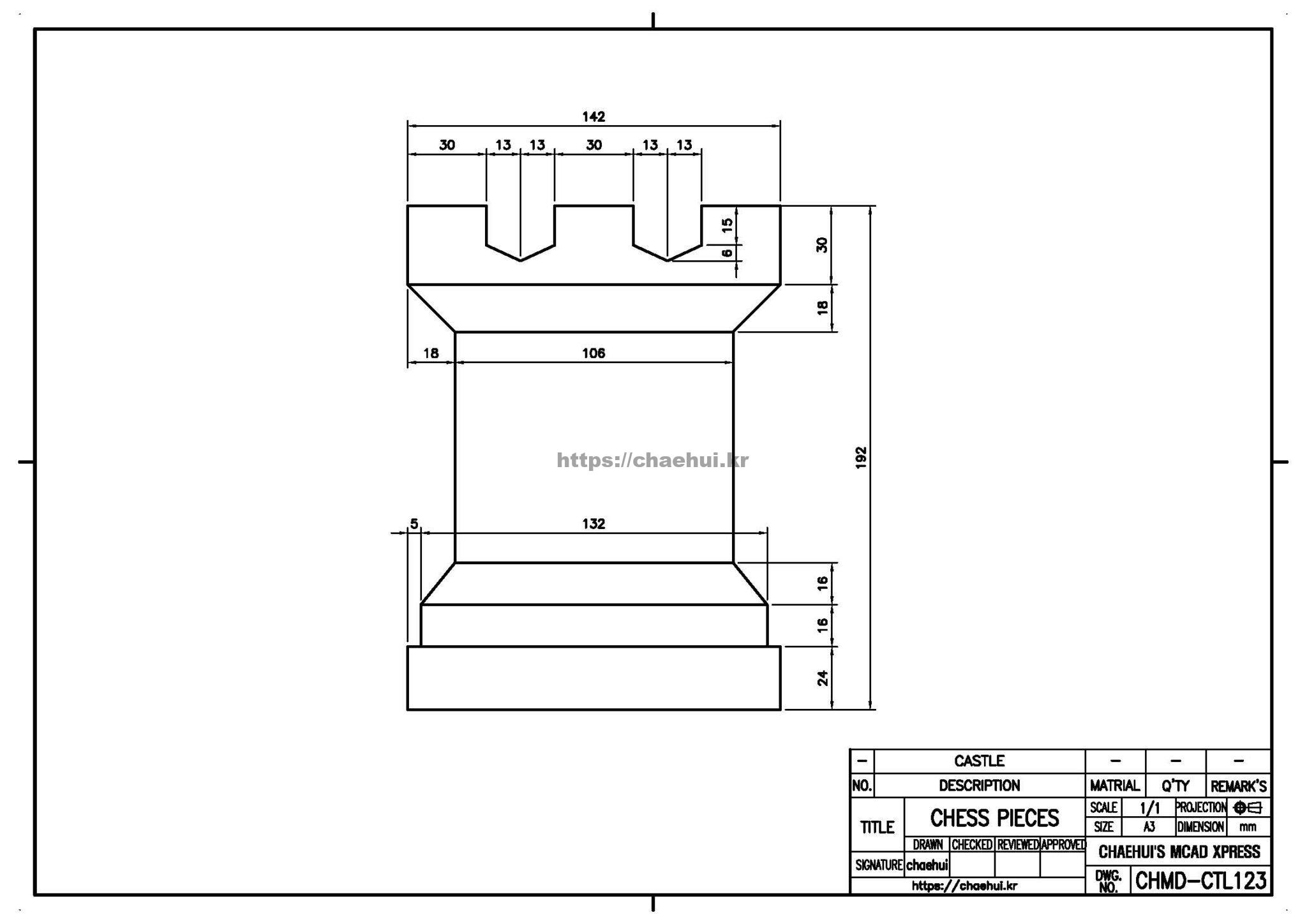 도면작도 실습도면 - 성(CASTLE) - ChaeHui - 채희
